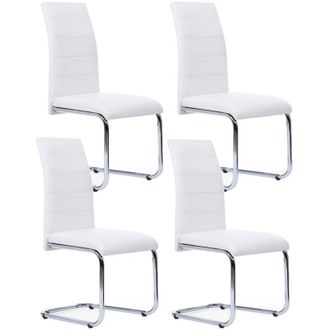 IDMarket Lot de 4 chaises MIA blanches pour salle à manger