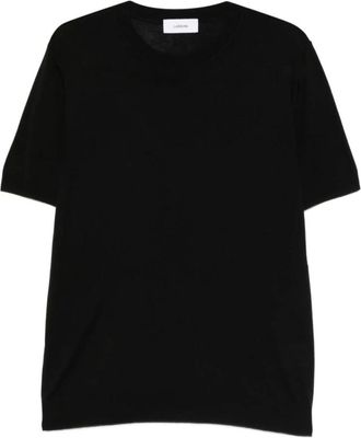 Lardini Homme, Tops, Noir, Taille: M Tricot Manches Courtes Col Rond