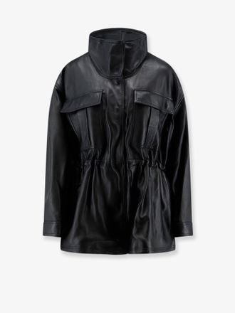 R&oacute;he Leather jacket with adjustable drawstring waist - ROHE - gender_Woman