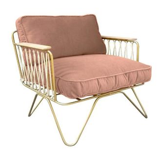 Honor&eacute; Fauteuil Croisette dor&eacute; mat epoxy, velours Honor&eacute;