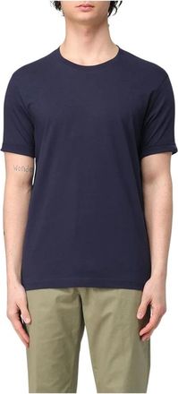 Fay Homme, Tops, Bleu, Taille: 2XL Classic Crew Neck Short Sleeve Tee