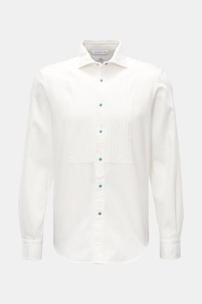 Ace Denim Herren - Casual Hemd Haifisch-Kragen wei&szlig;