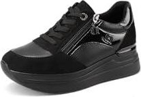 Queen Helena Baskets Hautes avec Zip Baskets Platform Femmes X33-21, Noir, 37 EU