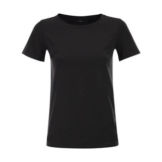 Max Mara Stretch Cotton T-Shirt - - Tops - Damen - Schwarzk - S