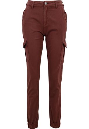 Urban Classics Damen Ladies Hose High Waist Cargo Pants, Cherry, 26