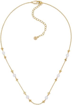 Emporio Armani Damen-Edelstahl- oder Sterlingsilber-Halskette mit Karabinerverschluss, Sonnenaufgang Gold