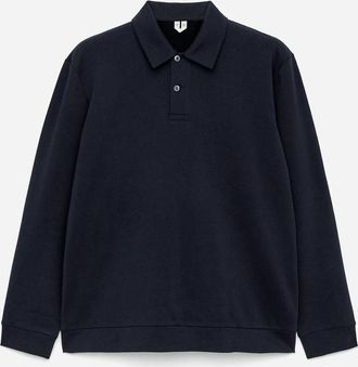 Arket Poloshirt Aus Baumwolle Und Lyocell -Blau