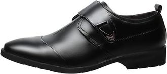 Generic Chaussures de mariage formelles pour homme sans lacets &agrave; enfiler - Bout pointu - Chaussures en cuir &agrave; talon bloc - Antid&eacute;rapantes - Chaussures larges 