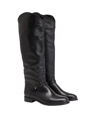 Leonardo Principi LEATHER BUCKLE TALL BOOTS