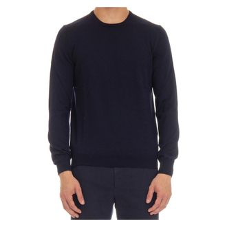 Barba Blauer Rundhalsausschnitt Wollpullover - - Knitwear - Herren - Blau - 3XL