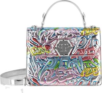 Philipp Plein Crossbody Bags - Henkeltasche Bombing Graffiti - Gr. unisize - in Silber - f&uuml;r Damen