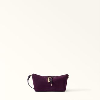 Furla Debby Schultertasche Xl Toni Winter Bloom Violett Wildleder + Sidney-kalbsleder Damen