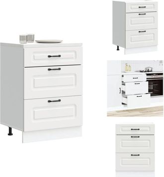 vidaXL Vidaxl - Armoire de cuisine Kalmar blanc bois dingénierie - Armoire De Cuisine - Armoires De Cuisine - Meuble Dévier - Meuble Dévier De Cuisine