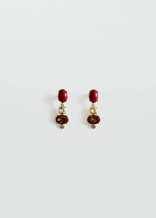 Mango Boucles doreilles pendantes cristaux or - Femme - Taille unique - MANGO