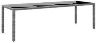 Les Tendances Table de jardin 250x100x75 Verre tremp&eacute; et R&eacute;sine tress&eacute;e