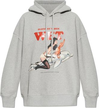 Stella McCartney Femme, Sweatshirts et sweats &agrave; capuche, Gris, Taille: 40 FR Slippery When Wet Sweat &agrave; capuche