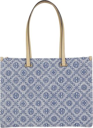 Tory Burch Femme, Sacs, Bleu, Taille: ONE Size T Monogram Denim Tote