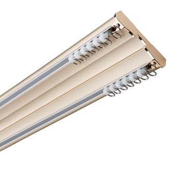 Generic Hochwertige Metall-Vorhangschiene - Doppeldeckenschiene verstellbar von 6,6 bis 16,4 Fu&szlig;, ger&auml;uscharmer Betrieb mit Riemenscheibe und Schrauben, langl