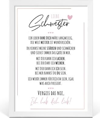 Fj&auml;llr&auml;ven Definition Poesie Kunstdruck-Poster | Weihnachtsgeschenke Schwester Geschenk | Wandbilder Wohnzimmer | Weihnachten Geschenke f&uuml;r Schwester Geburtstag 