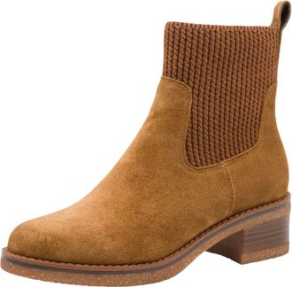 Marco Tozzi Damen Stiefeletten mit Lederanteil Elastisch, Braun (Cognac), 40 EU