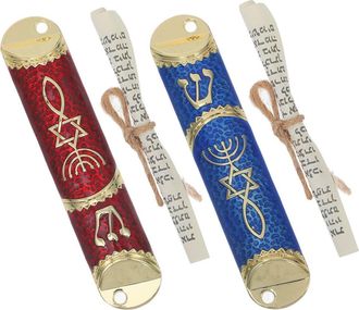 BESPORTBLE 2 St&uuml;ck Metallgeh&auml;use mit Schriftrolle Dekoratives Rankendesign J&uuml;disches T&uuml;rschild f&uuml;r T&uuml;rpfosten Einfache Montage Geschenk f&uuml;r J&uuml;dische Feiertage