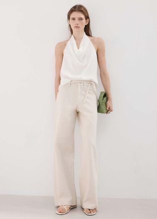 Mango Jean wide leg cordon gris clair/pastel - Femme - 32 - MANGO