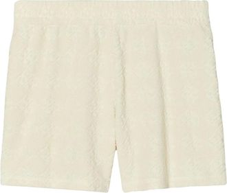 Tory Burch Femme, Shorts, Beige, Taille: 40 FR Terry Jacquard Logo Short