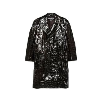 Junya Watanabe Croc-effect Double-breasted Coat