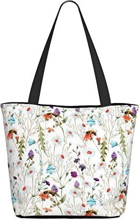 AOOEDM Sac &agrave; provisions pour femme avec peinture couleur camomille 33 x 27,9 x 17,8 cm. Le cadeau parfait pour la Saint-Valentin. Cest de la Saint-Valentin p