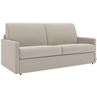 Vente-Unique Vente-unique - Canap&eacute; 2 places convertible express en tissu beige - Couchage 120 cm - Matelas 18 cm calife