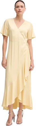 GANT Robe portefeuille &agrave; volants - Femme - Robes - Jaune - Taille: 40 FR