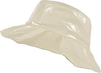 Toutacoo Chapeau de Pluie, Capeline Femme en Vinyle (Beige)