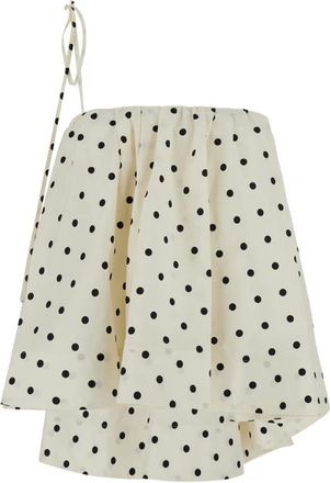 Msgm Msgm, Femme, Tops, Blanc, Taille: 38 FR Haut &agrave; Pois &agrave; Col Rond