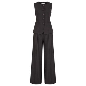Marella Weste und Hose Set - - Jumpsuits & Playsuits - Damen - Braun - XS