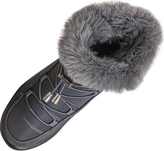 Generic Bottes de neige confortables et confortables pour femme - &Eacute;l&eacute;gantes doubl&eacute;es en fausse fourrure - Talon compens&eacute; bas - Fermeture &eacute;clair lat&eacute;rale - Bot