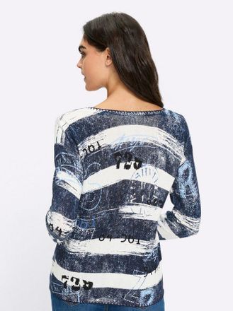 Heine Strickpullover Druck-Pullover Langarm