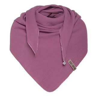 Knit Factory Liv Ch&acirc;le - Foulard femme - &Eacute;charpe femme - Foulard triangle en mousseline - Pour le printemps et l&eacute;t&eacute; - 100% Coton biologique - Violet - 190x85 cm