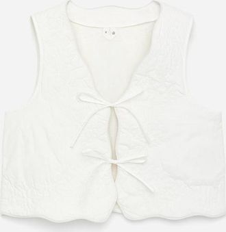 Arket Bestickte Weste -Wei&szlig;