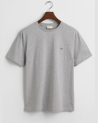 GANT Unifarbenes T-Shirt mit Logo-Stickerei, Regular Fit in