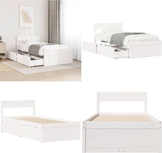 vidaXL Vidaxl - Massivholzbett ohne Matratze Weiß 90x190 cm Kiefernholz - Massivholzbette - Kiefernholzbette - Weißes Bett - Doppelbett - Boxspringbetten