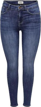 Only Onlpower Jean Skinny pour Femme Taille Moyenne Coupe Skinny, Bleu fonc&eacute; Denim, XS / 30L