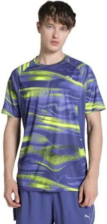 Puma T-Shirt de Running &agrave; imprim&eacute; int&eacute;gral Velocity Homme XL, Blue Crystal
