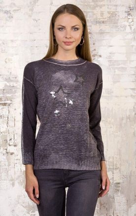 Passioni Strickpullover mit Pailletten