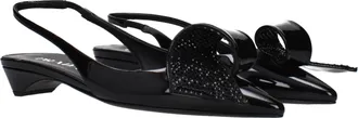 Prada Patent Leather Slingback Flat - Black