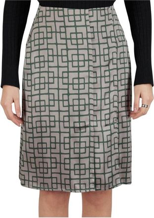 Kiton Femme, Jupes, Multicolore, Taille: 38 FR Geometric Silk Skirt