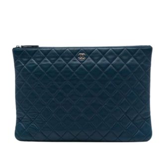 Chanel Pre-owned Vintage Quilted Clutch - Femme - Pre-owned - Bleu - Taille: ONE Size