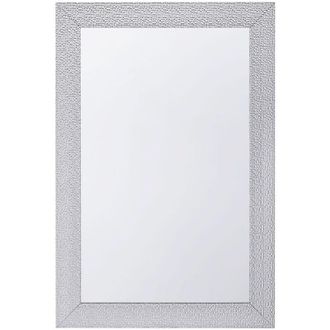 Beliani Beliani - Moderner Wandspiegel Silber 61 x 91 cm Kunststoff mit silbernem Muster Rechteckig