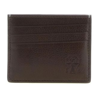 Brunello Cucinelli B&uuml;rstenleder Kartenetui - - Accessories - Herren - Braun - ONE SIZE