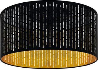 Eglo Deckenlampe Varillas, 1 flammige Deckenleuchte, Wohnzimmerlampe aus Stahl und Textil in Schwarz, Gold, K&uuml;chenlampe, Flurlampe Decke mit E27 Fassung