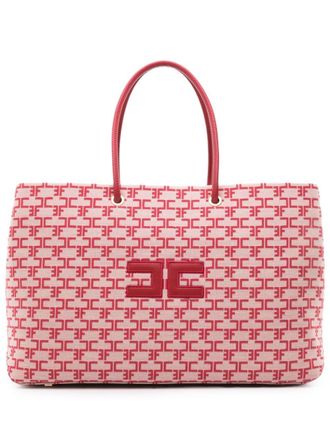 Elisabetta Franchi sac cabas à logo appliqué - Rouge